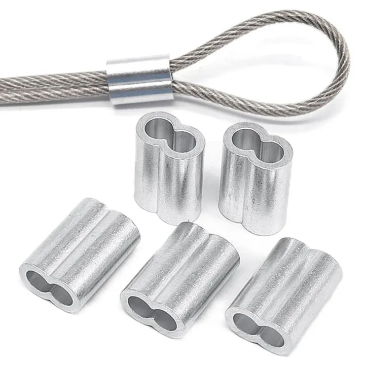 10-50Pcs Aluminum Cable Stopper Crimp Rope Sleeve Wire Crimp Sleeve ...