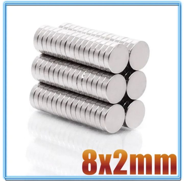 Pcs 8×2 String neodymium Magnet N52 Round shape coin shape Powerful ...