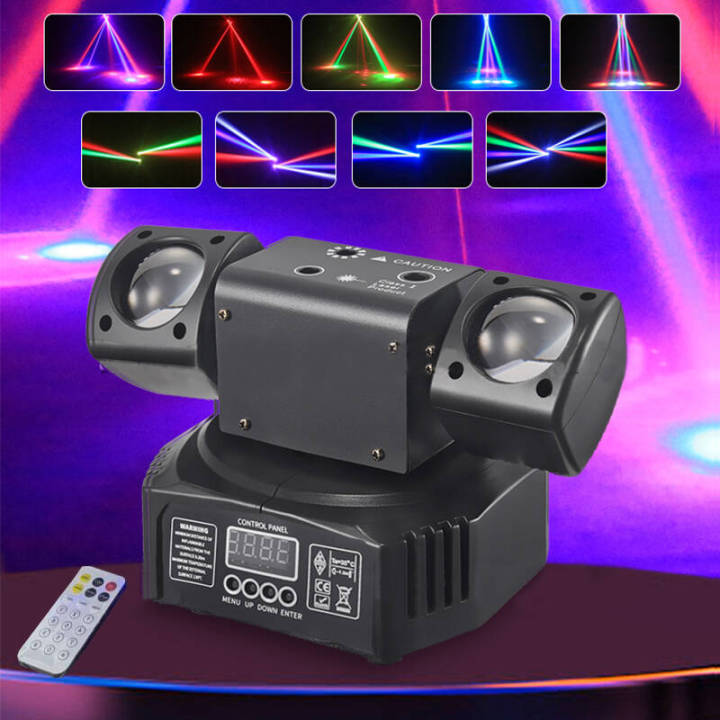 New Rotating Beam Laser Strobe 3 in 1 LED Moving Head Remote Control DMX512 DJ Disco Bar Club ...