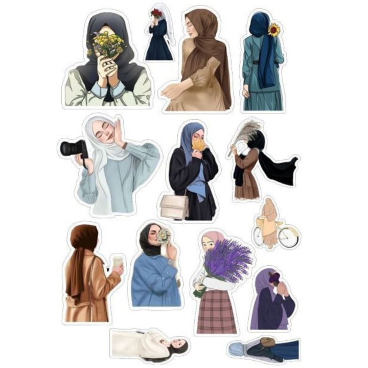 Muslim Girl Aesthetic A5 UNCUT Sticker Sheet For Notebook Journals ...