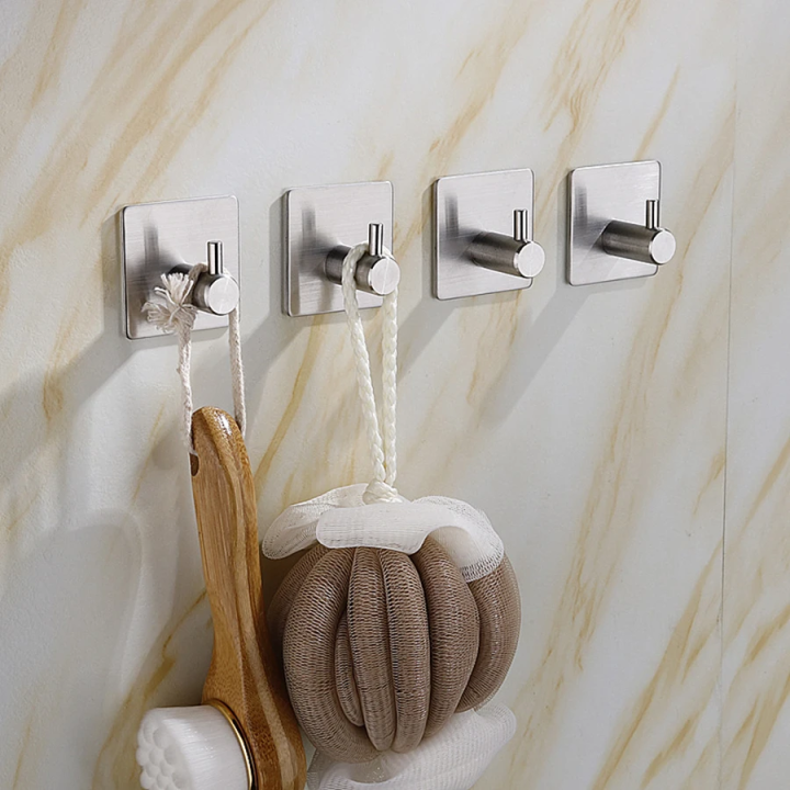 2/4PcsStrong Adhesive Wall Hook Sticker Hanging Coat Rack Clothes ...
