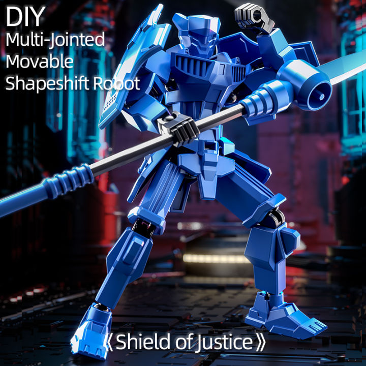 Multi-Jointed Movable Shapeshift Robot Warrior 3D Printed Knight ...