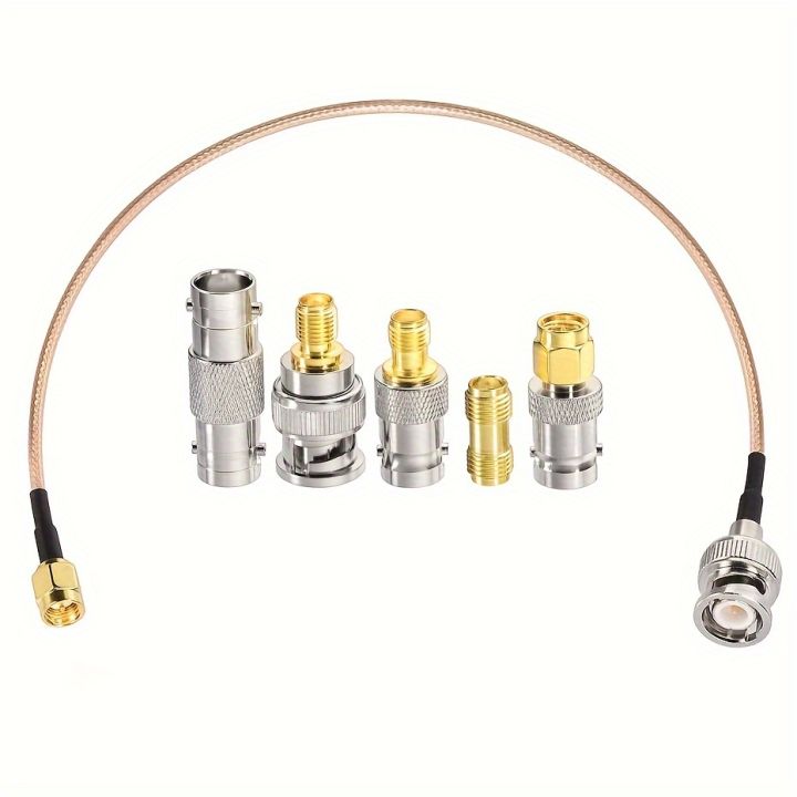 SMA Male to BNC Male Cable 20CM + 5pcs RF Coax Adapter Kit SMA to BNC ...