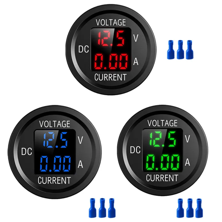 DC 5-48V Car Motorcycle Voltmeter Ammeter Mini Digital Waterproof LED ...