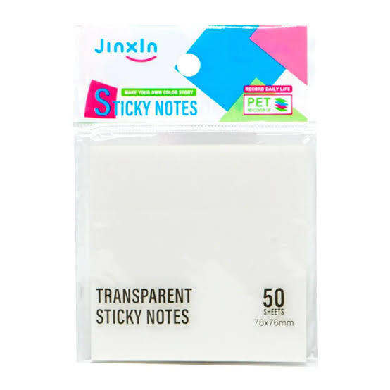 3x3 Transparent Sticky Notes - 50 Sheets l Smooth Writing Self Stick ...