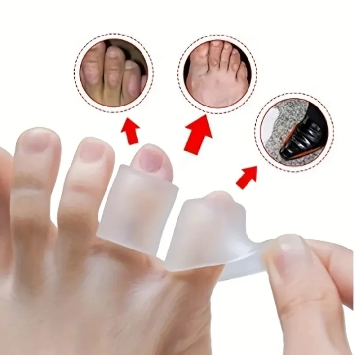 2Pcs/lot Silicone Gel Little Toe Tube Corns Blisters Corrector Pinkie ...