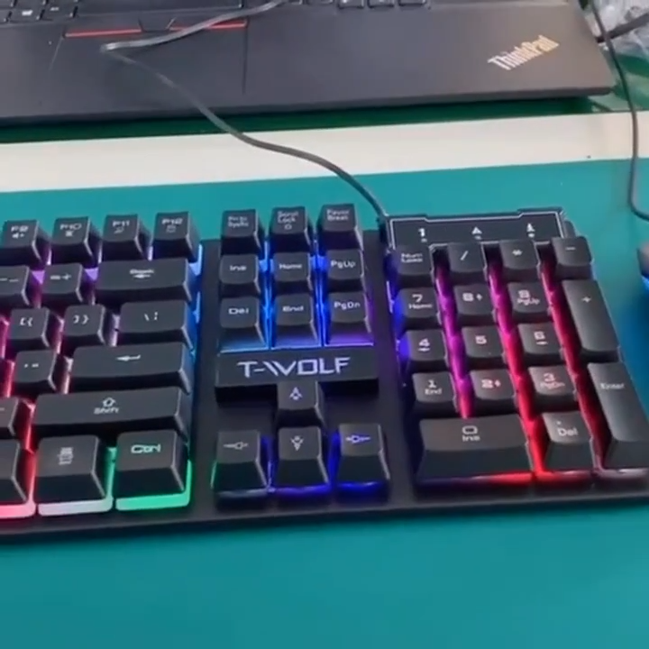 T-WOLF TF200 RGB Gaming Keyboard and Mouse Combo – Professional Wired ...