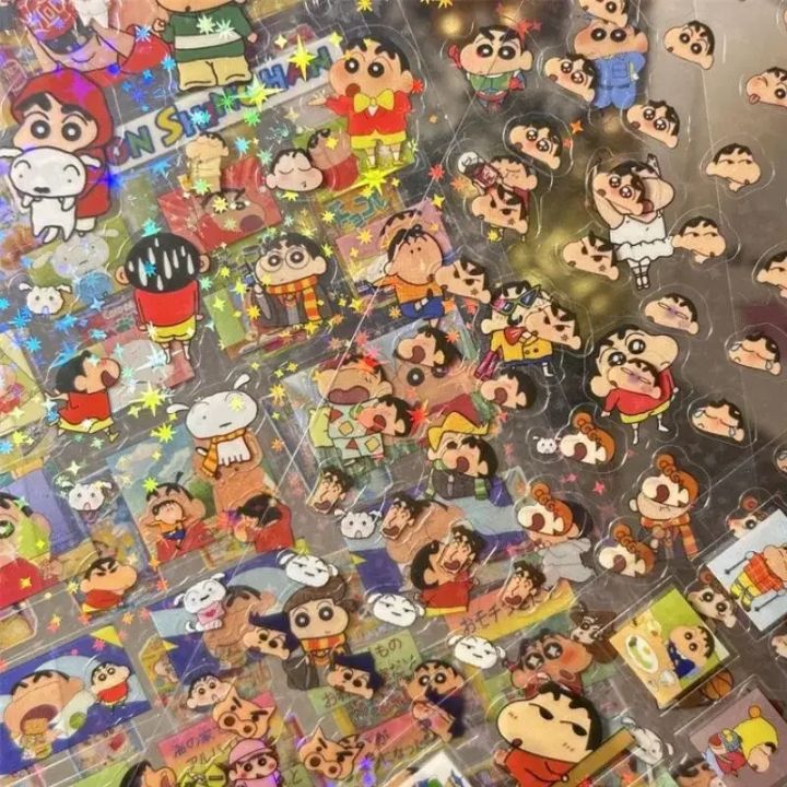 Crayon Shin-chan Laser-cut Stickers Cartoon Anime Decal Handbook ...