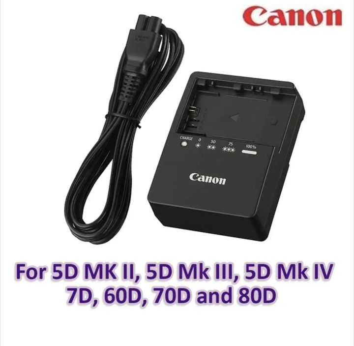 Canon LC-E6e charger with power cable for Canon 60d 70d 80d 6d 7d 5d and more | Daraz.com.bd