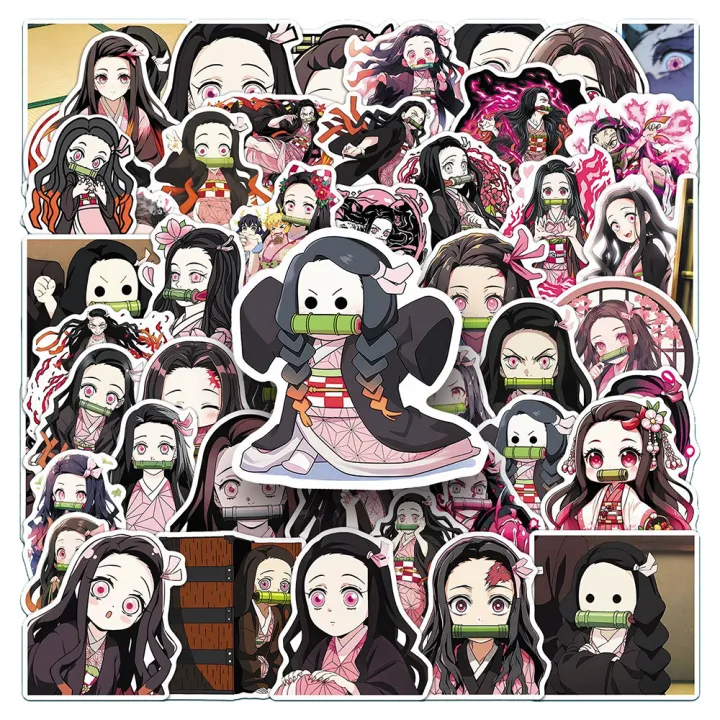10/30/50pcs Girl Kamado Nezuko Demon Slayer Stickers Anime Decals DIY ...