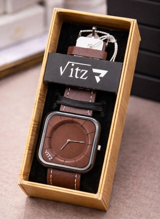 VITZ MEN’S COLLECTION WATCH – CLASSIC BROWN LEATHER EDITION | Daraz.pk