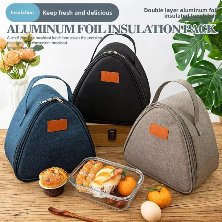 Portable Triangle Insulation Lunch Bag for Rice Vegetable Roll Milk ...