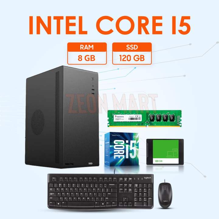 2025 Intel Core i5 RAM 8GB SSD 120GB Graphics 2GB Built in Gaming PC ...