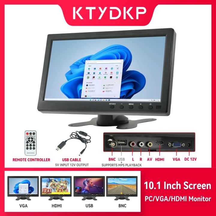 KTYDKP 10.1 Inch Car HDMI Monitor with VGA for TV Computer PC Display ...