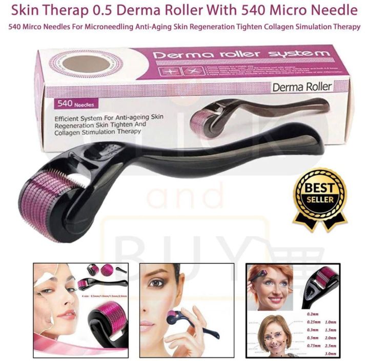 Derma Roller 0.5 Mm Hair And Skin System With 540 Micro Needles | Daraz.pk