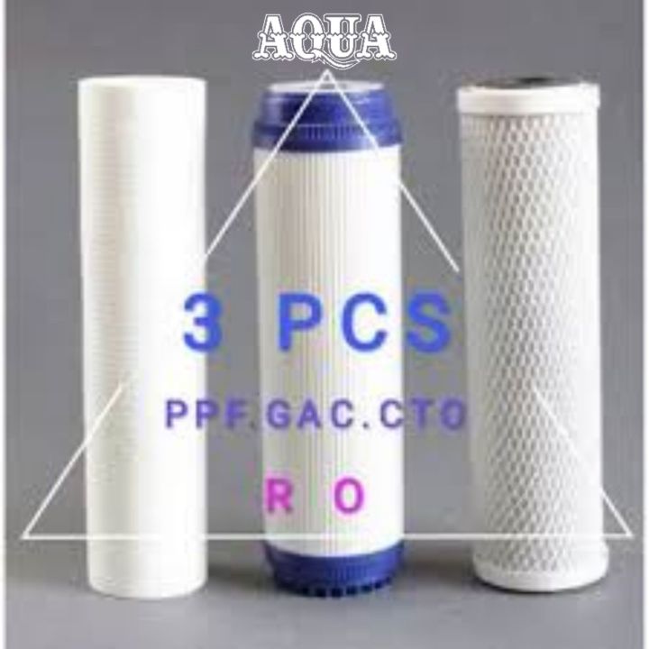 Aqua Water filter Cartridge | PPF CTO GAC set of 3 pcs | Daraz.pk