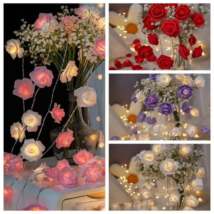 1.5M Rose String Lights Fairy Light String Home Garden Decor Light ...