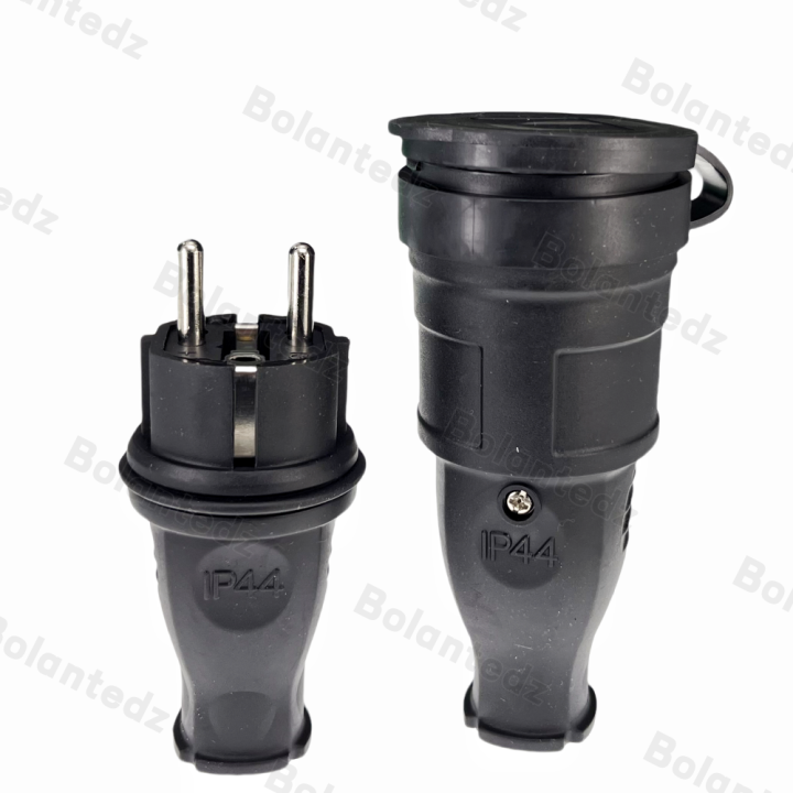 Bolantedz EU Rubber Waterproof Socket Plug Electrial Grounded European ...
