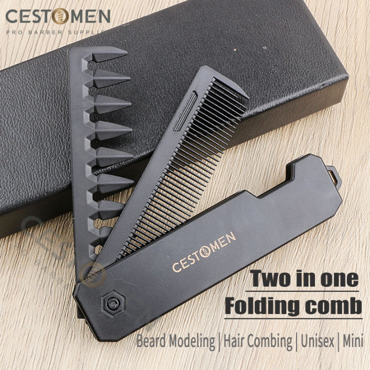 New 1/2/3 in 1 Pocket Folding Combs Plastic Wide Tooth Oil Head Comb ...