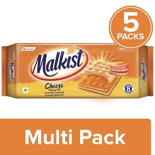 Malkist Cheese Flavoured Crunchy Layered Cracker Biscuits 144g ×5= 720g ...