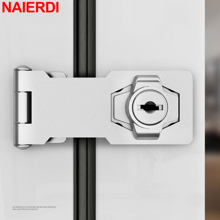 NAIERDI Hasp Lock Catch Latch Security Lock Zinc Alloy Twist Knob Keyed ...
