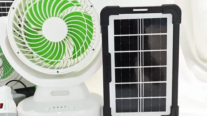 GDTIMES GD-8021 7-inch Solar Rechargeable Fan with LED Light & Power ...