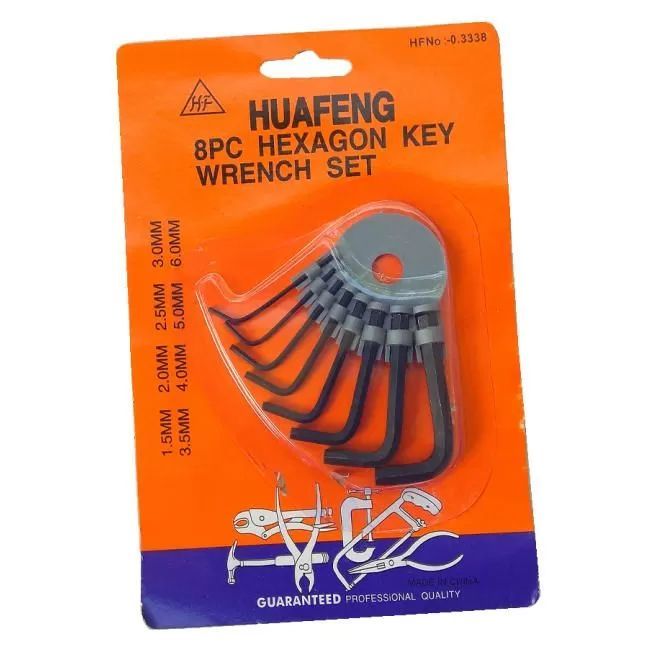 Hex key set 8 pcs short allen key set sline car bike repair hand tool ...