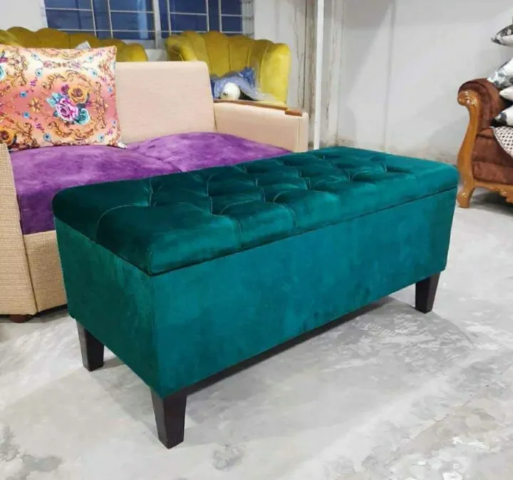 storage box sofa. gorjon wood & velvet febric | Daraz.com.bd