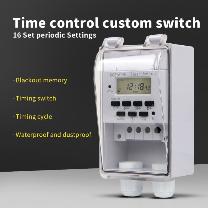 Wall Hanging Digital Weekly 7 Days Programmable Timer Switch Waterproof ...