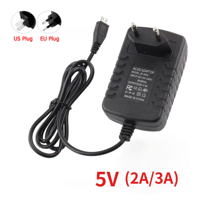 Micro USB Power Adapter 5V DC 2A 3A AC/DC Power Adapter EU/US Plug ...