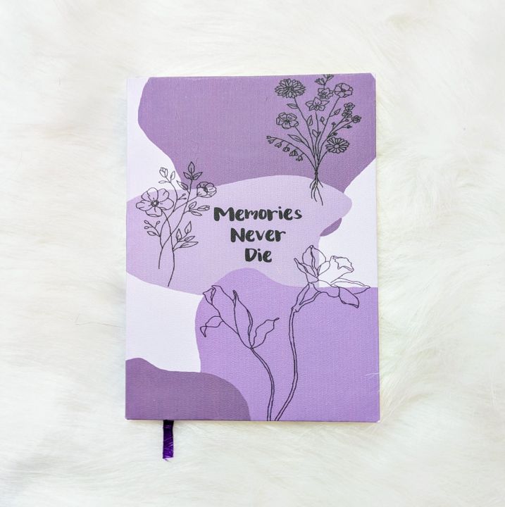 Purple design Memories Never Die Notebook (7.5"/5.4" size, 120 pages ...