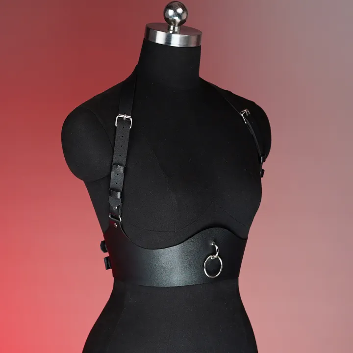 body harness breast punk gothic leg garter belts leather harness body ...
