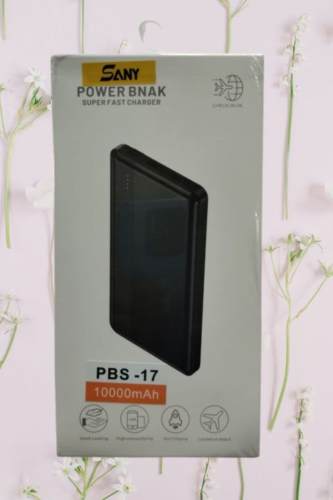 Sany Super Fast Charging PowerBank PBS 17 Fast Charging duel charging port 10000 Mah | Daraz.com.bd