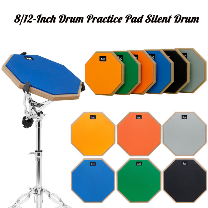 SLADE 8/12 Inch Drum Practice Pad Rubber Wooden Dumb Drum Pad Mute ...