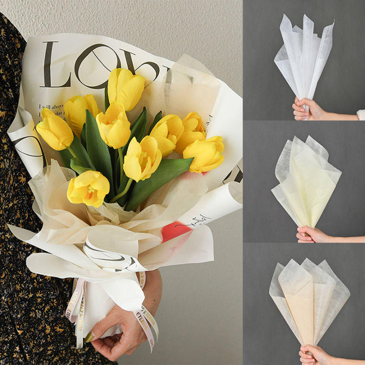 40pcs Milk Cotton Tissue Paper Florist Flower Wrapping Paper DIY ...