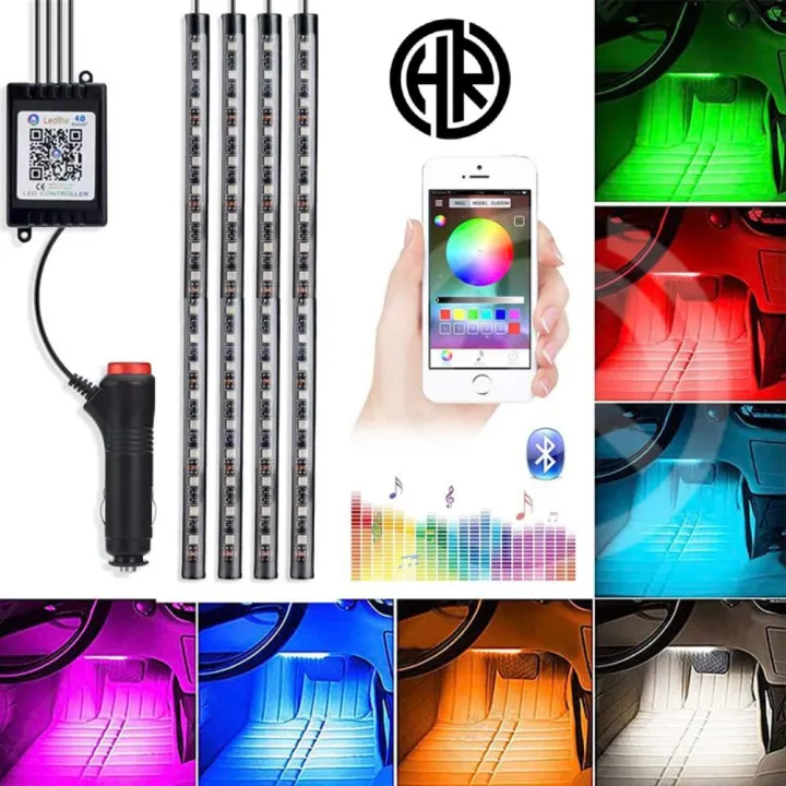RGB Atmosphere LED Car Interior Lights with Remote & Music Sync – App ...