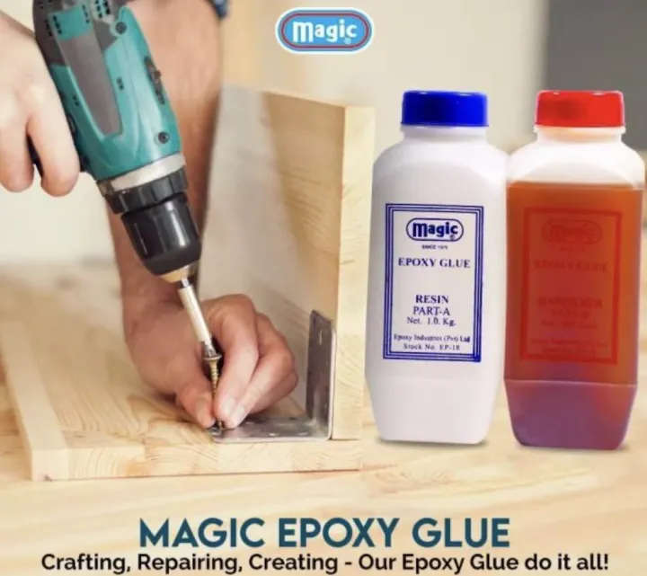 MAGIC EPOXY GLUE RESIN & HARDENER 1kg RESIN HARDENER 800G MAGIC EPOXY ...