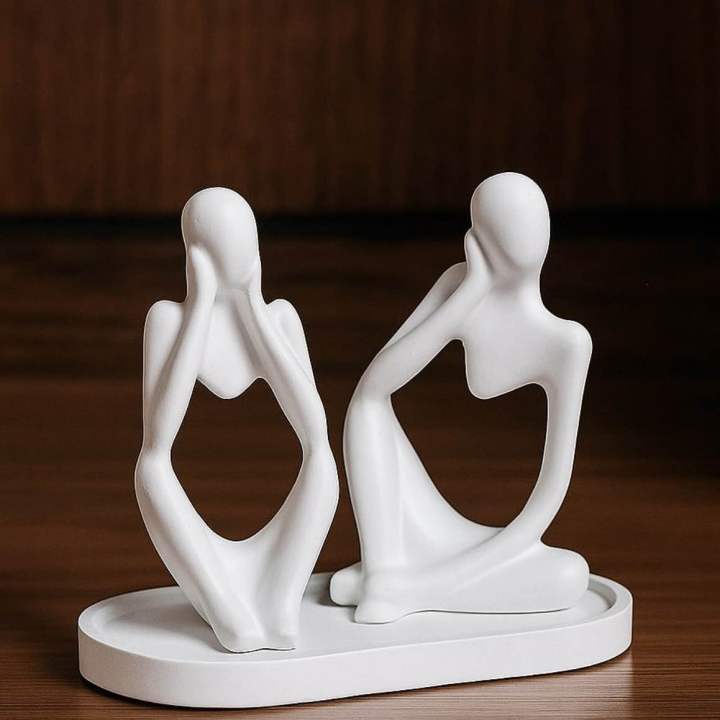 Ceramic Abstract Thinking Man Statue – Modern Minimalist Home Decor ...