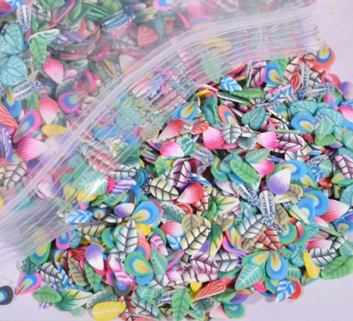 150 pcs nail art / epoxy fillings DIY resin 3d leaf mix design tiny ...