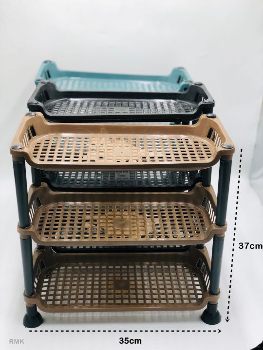 3-Layer Plastic Vegetable Rack - Premium Kitchen Storage Organizer ...