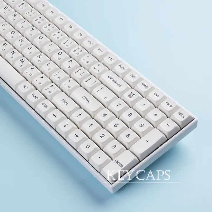 Minimalist White PBT Keycaps 120 keys Korean Spanish English ...