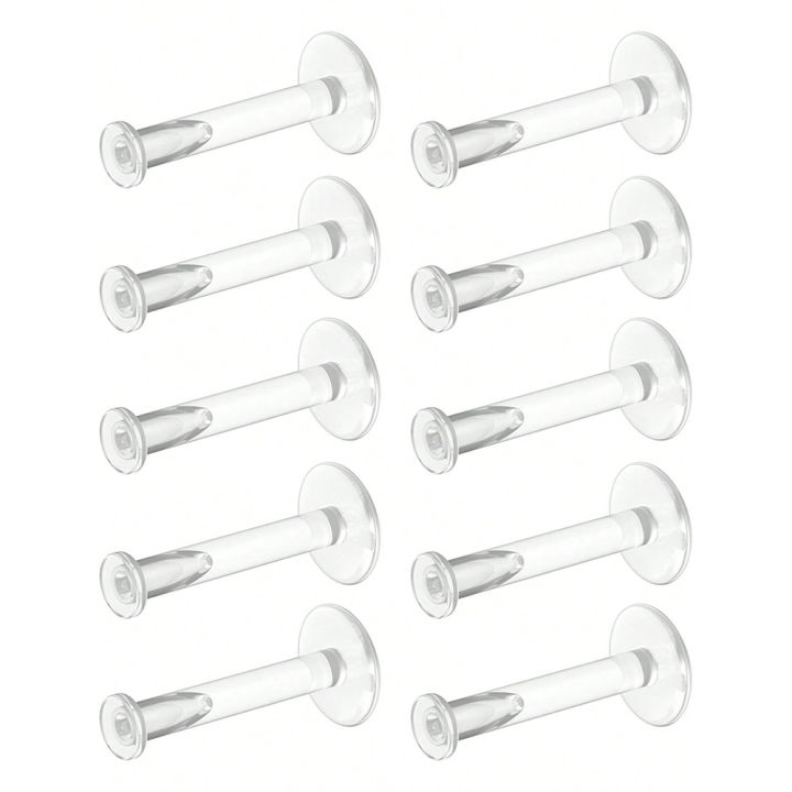 10pcs 16g Clear Earrings, Bioflex Labret Clear Piercing Retainers ...