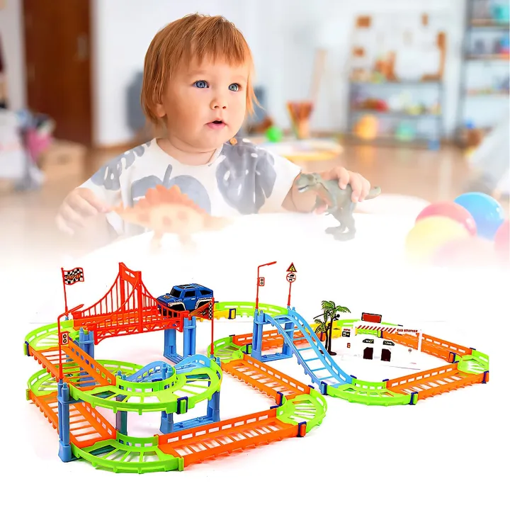 Race Track Car Adventure Toy Set for Kids – City Rescue Puzzle Vehicle ...