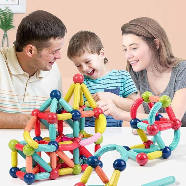 MAGNETIC BAR BLOCKS 64 PICES TOY FOR A KIDS HAVE A FUN | Daraz.pk