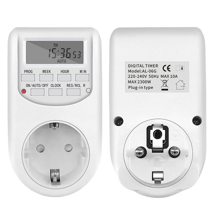 EU Plug Timer Switch Digital Power Socket Energy Saving Adjustable Kitchen Timer Outlet Week ...