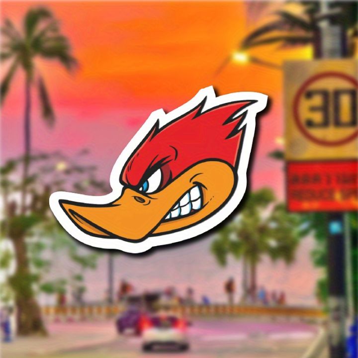 1PC Duck Cartoon Sticker, Edgy Character Decal, Durable Vinyl Sticker ...