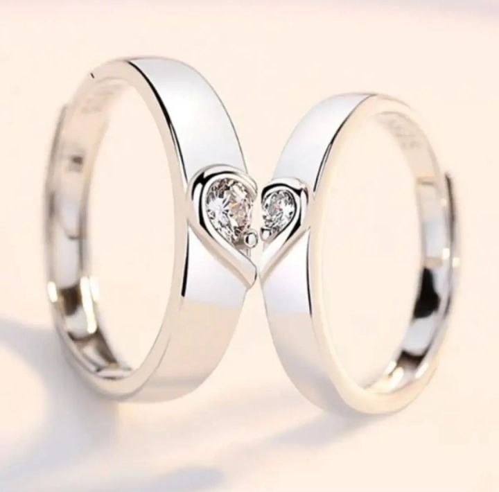 Adjustable Heart Shape Couple Ring | Daraz.com.np
