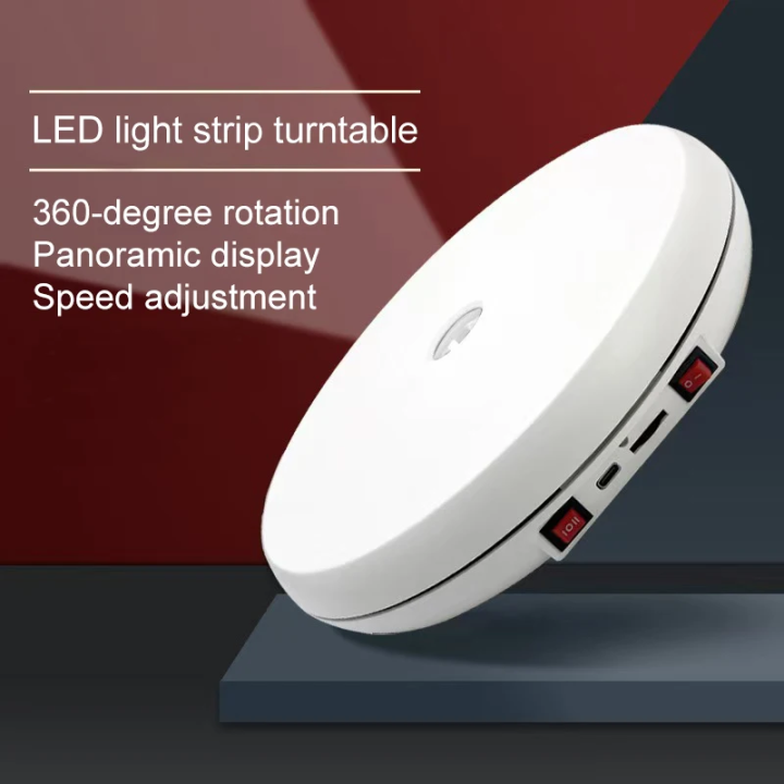 25CM Electric Rotating Display Table With LED Noiseless Multifunctional ...