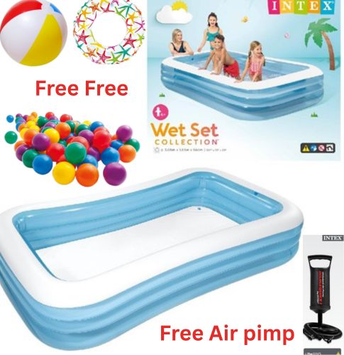 Intex 120-Inch Family Swimming Lounge Pool – Large Size Inflatable Pool ...