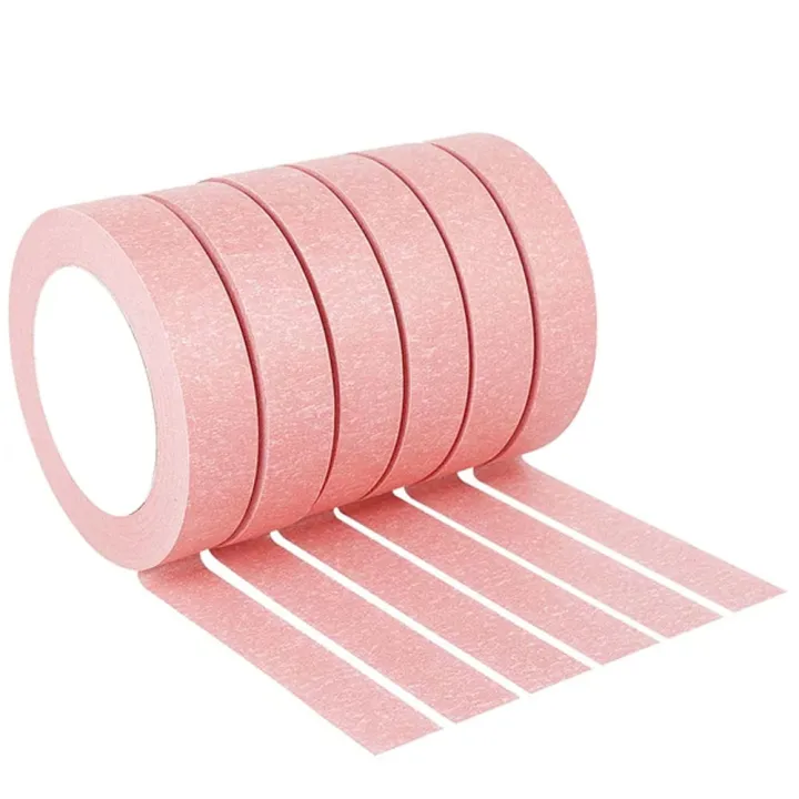 6 Rolls Pink Painters Tape, Masking Tape Bulk Sharp Edge Line ...